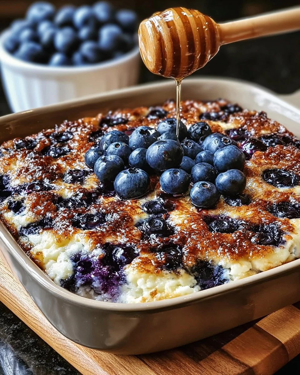 Blueberry Cottage Cheese Breakfast Bake